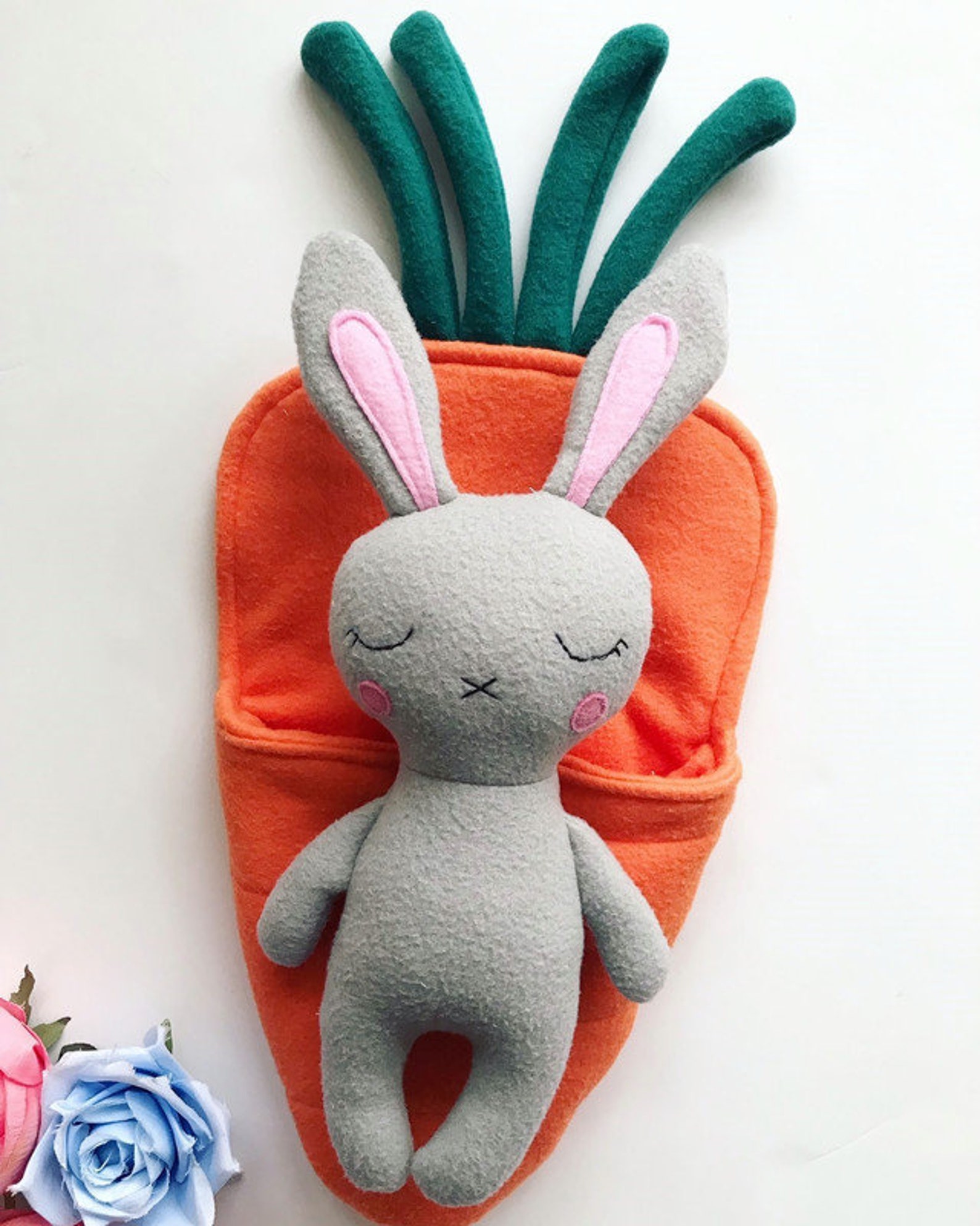 Sleepy Bunny Sewing Pattern and Carrot Bed Easter Sewing | Etsy