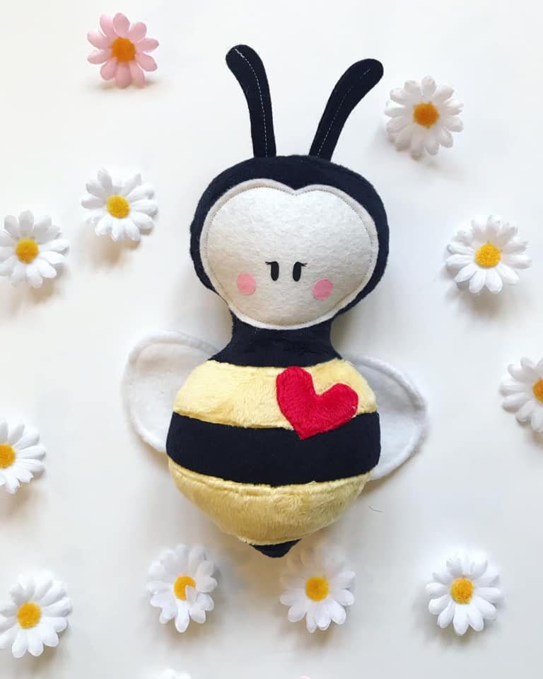 Plushie Bee Sewing Pattern Bumblebee PDF Download Pattern | Etsy