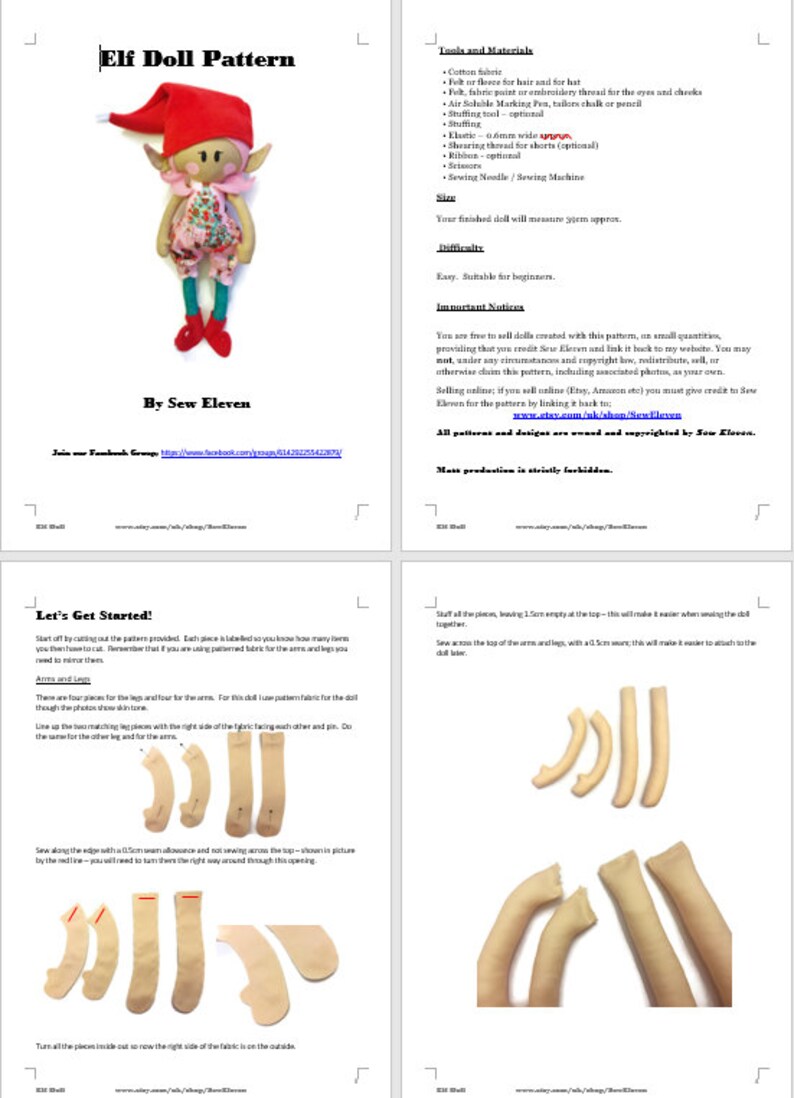Elf Pattern Christmas Elf Sewing Pattern Pixie PDF Pattern | Etsy UK