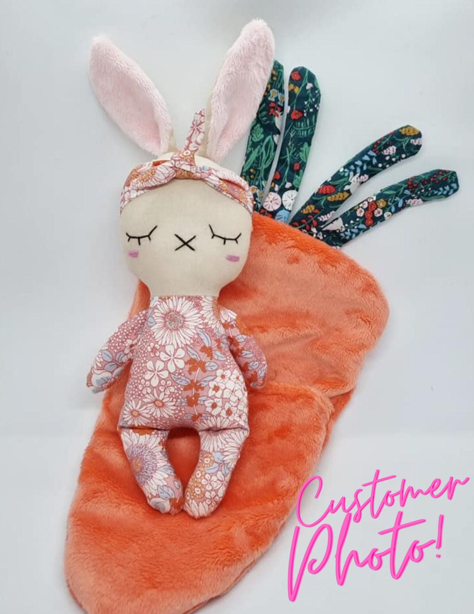 Sleepy Bunny Sewing Pattern and Carrot Bed Easter Sewing | Etsy
