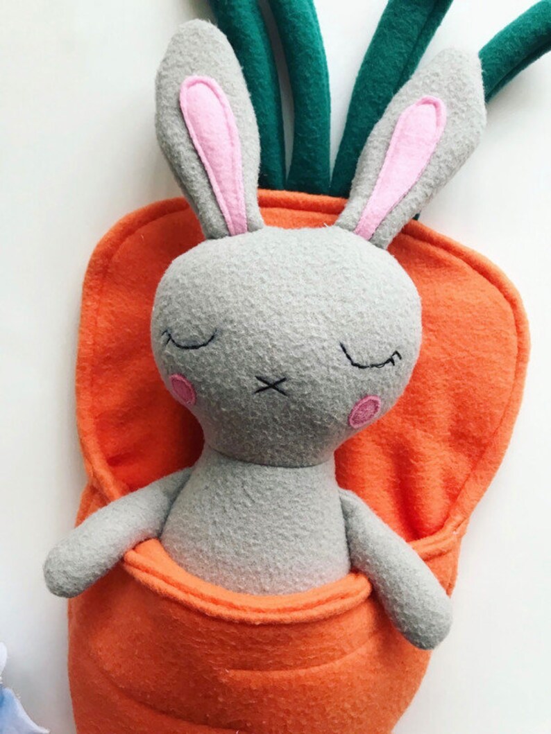 Sleepy Bunny Sewing Pattern and Carrot Bed Easter Sewing | Etsy