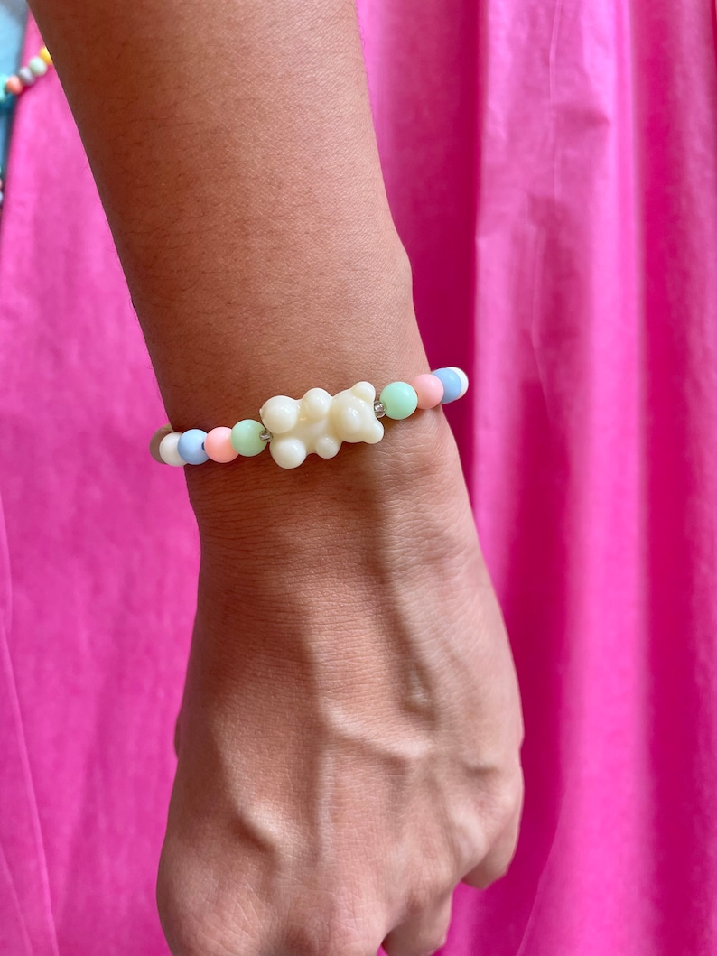 Gummy Bear Bracelet Jelly Bear Pastel Color Bracelet Handmade Bear ...
