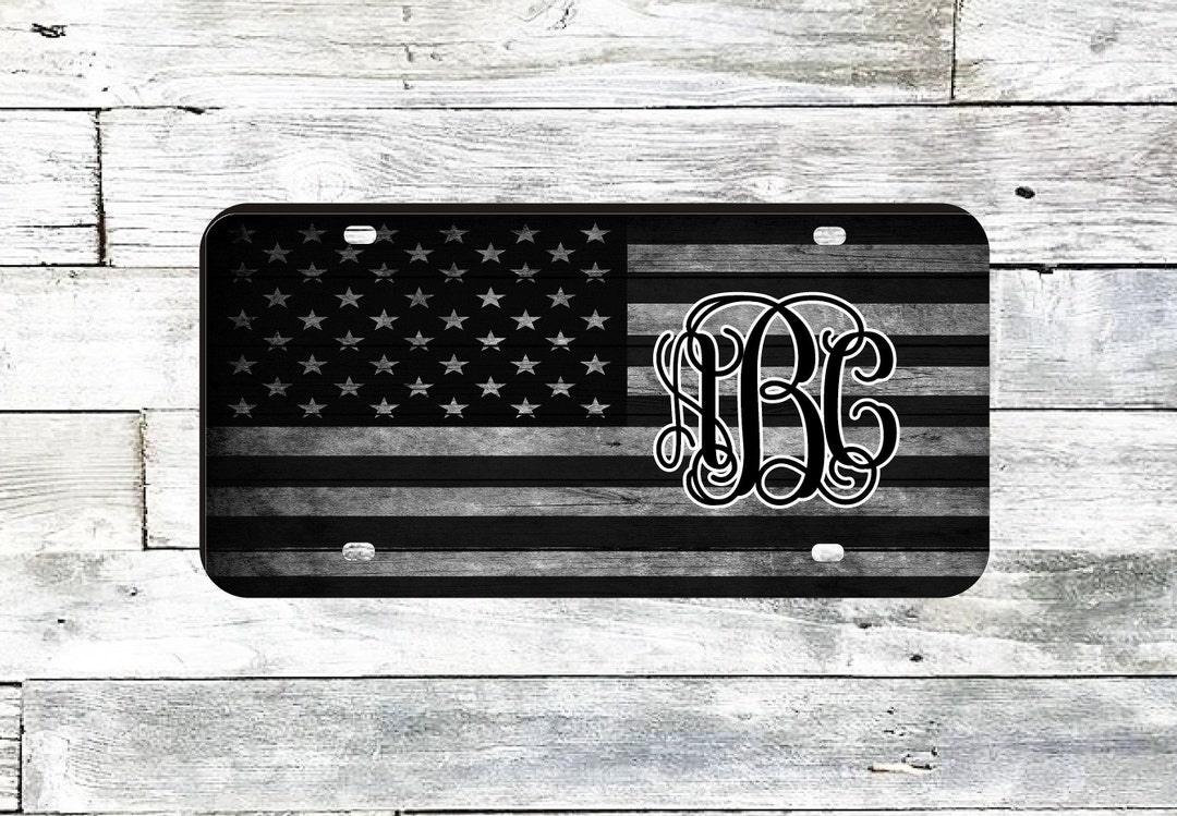 Distressed Flag Car Tag | Wooden American Flag | Patriotic Tag ...
