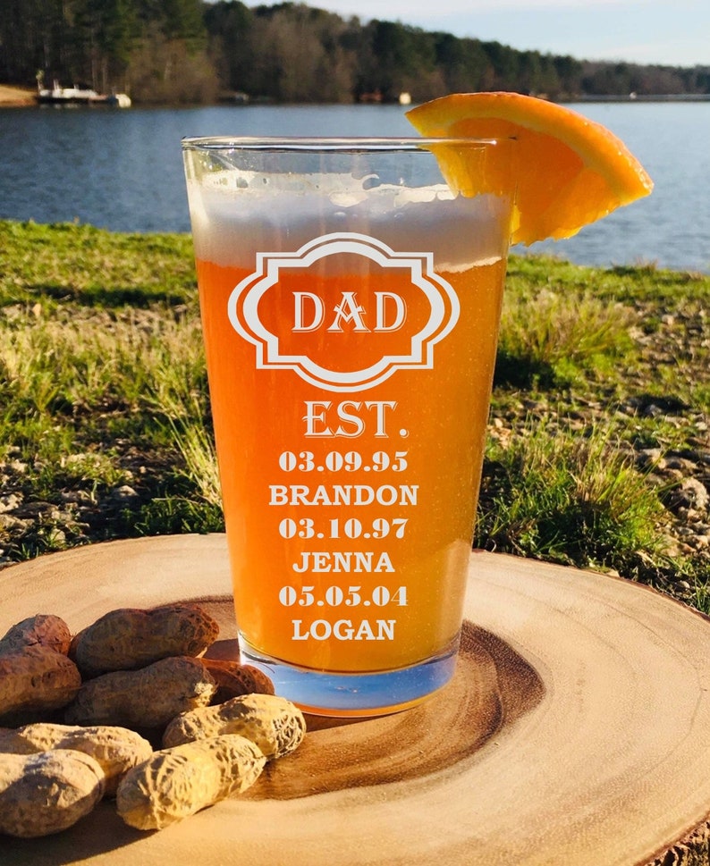 Perfect Gift for Fathers Day Dad Beer Glass Etched Dad Beer | Etsy