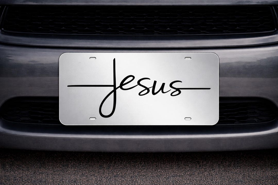 Mirrored Acrylic Jesus Car Tag, Christian License Plate - Etsy