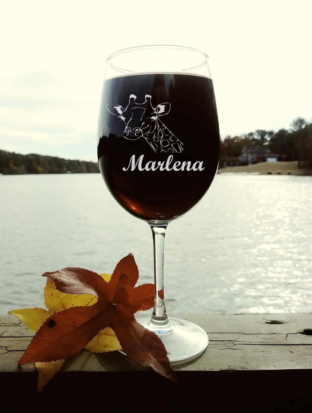 Engraved Giraffe Wine Glass, Personalized Animal Wine Lover Gift - Etsy