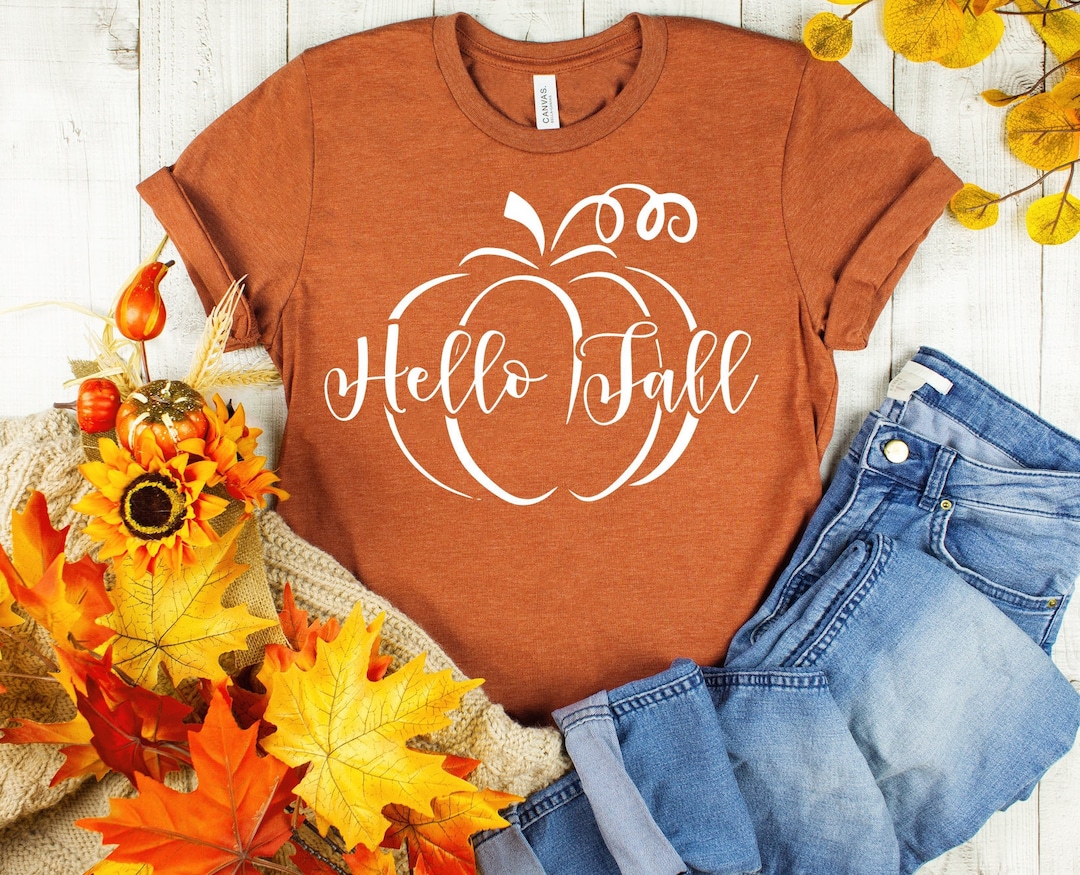 Hello Fall Shirt , Fall Tshirts , Cute Fall Tee , Cute Fall Shirts ...