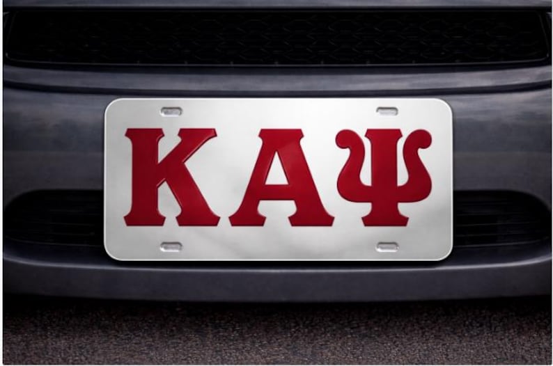 Custom Greek Letter License Plate, Laser Cut Fraternity Sorority Car ...