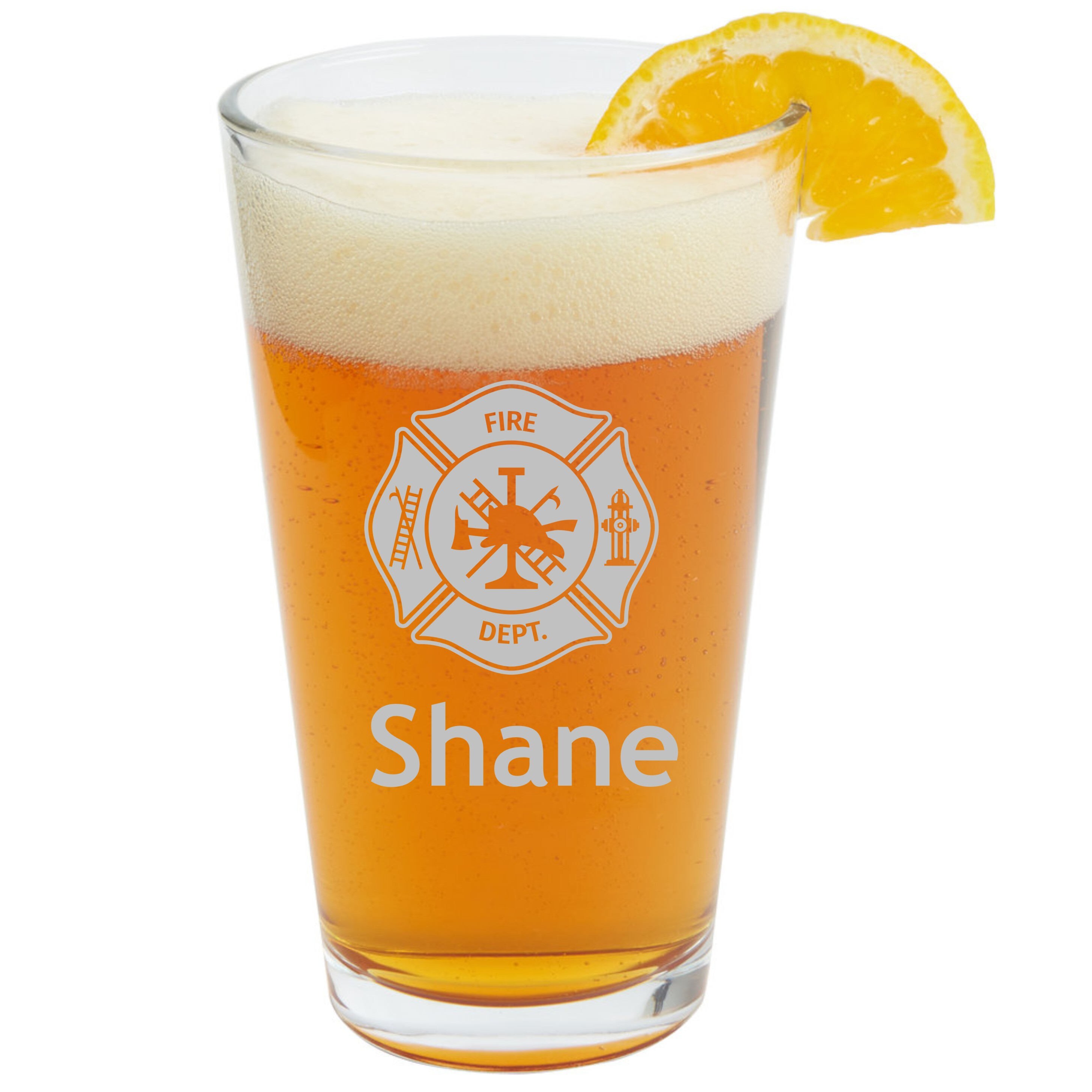 Fireman Pint Glass Firefighter Beer Glass Maltese Cross | Etsy