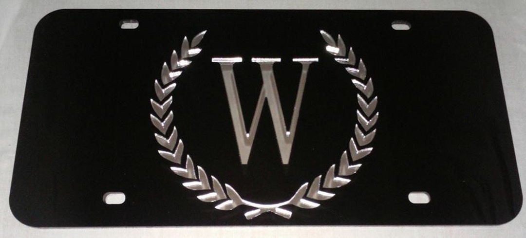 Custom Vanity Plate,car Tag, Monogrammed, Initial, Wreath, Personalized ...