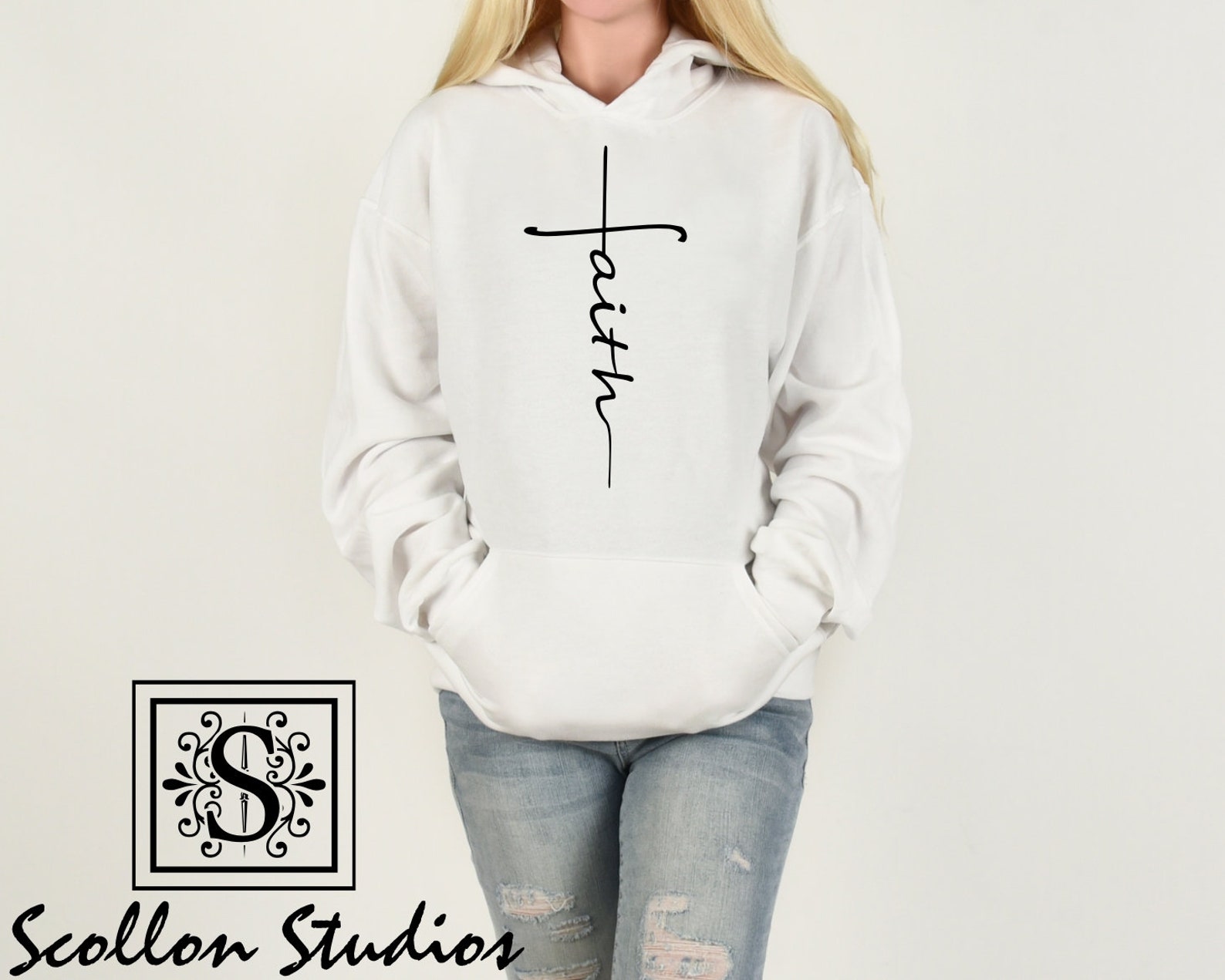Faith Cross Hoodie, Christian Religious Shirt - Etsy