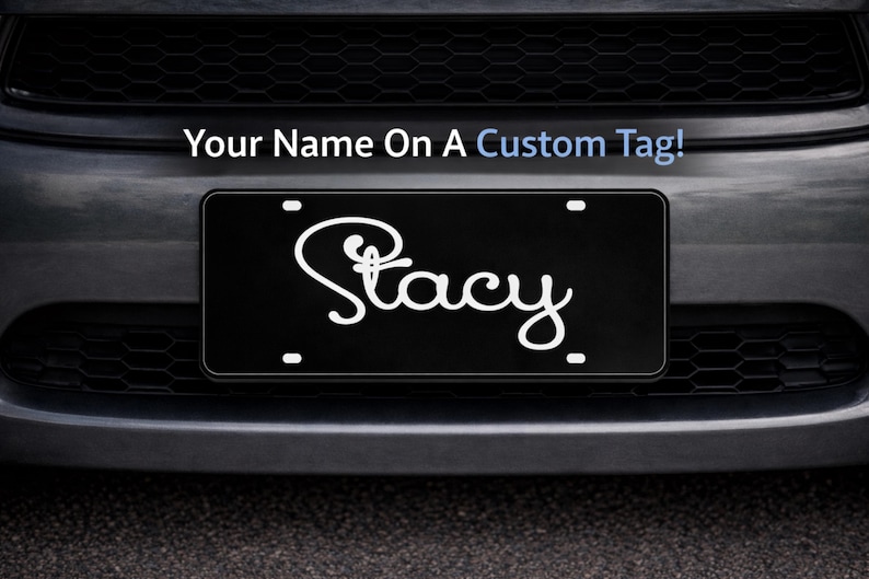 Personalized Mirrored Acrylic Car Tag, Custom License Plate - Etsy