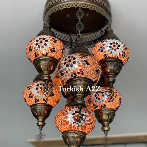 7 - BALL SULTAN CHANDELIER (medium Globe) , Turkish Lamp, Morocco Lamp ...