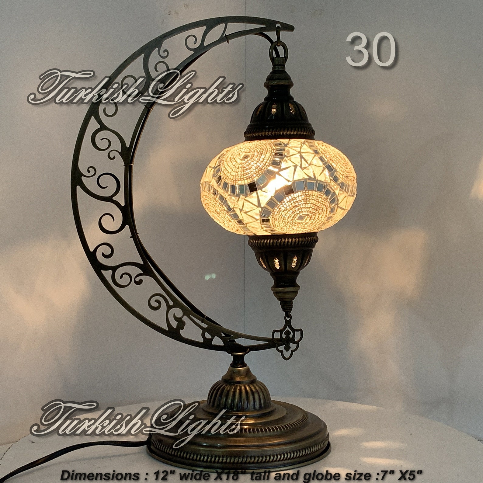 Moon Shape Turkish Mosaic. Table Lamp Tiffany Lamp | Etsy