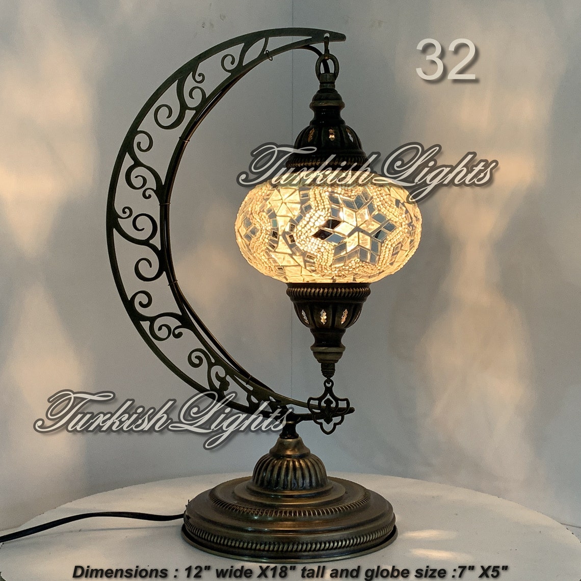 Moon Shape Turkish Mosaic. Table Lamp Tiffany Lamp | Etsy