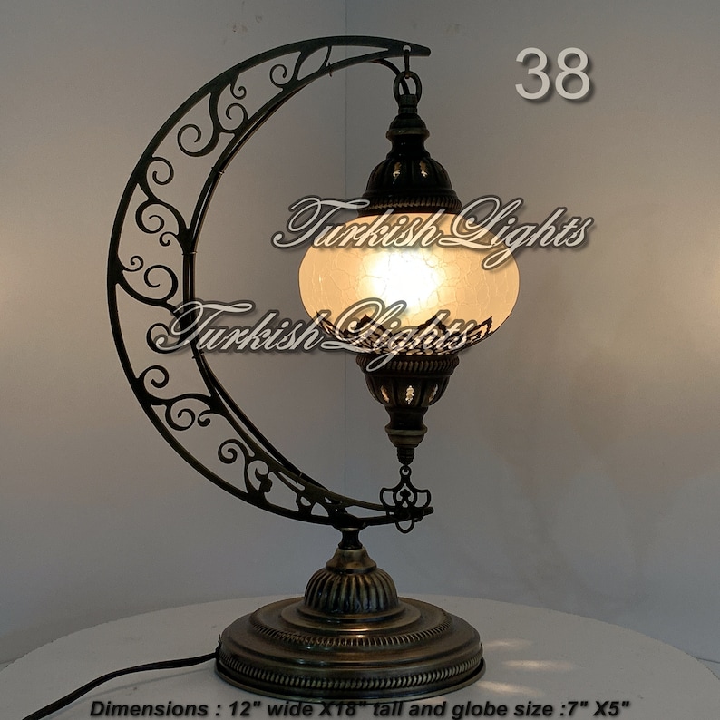 Moon Shape Turkish Mosaic. Table Lamp Tiffany Lamp | Etsy