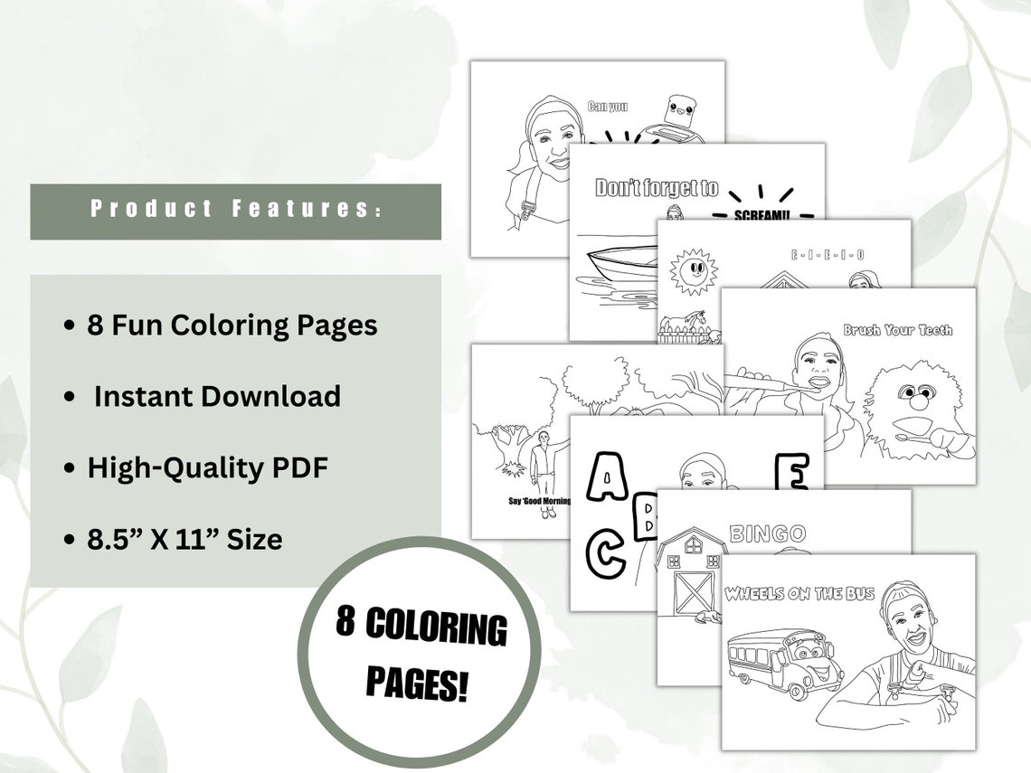 MS RACHEL COLORING Pages, Printable Ms Rachel Coloring, Ms Rachel Party ...
