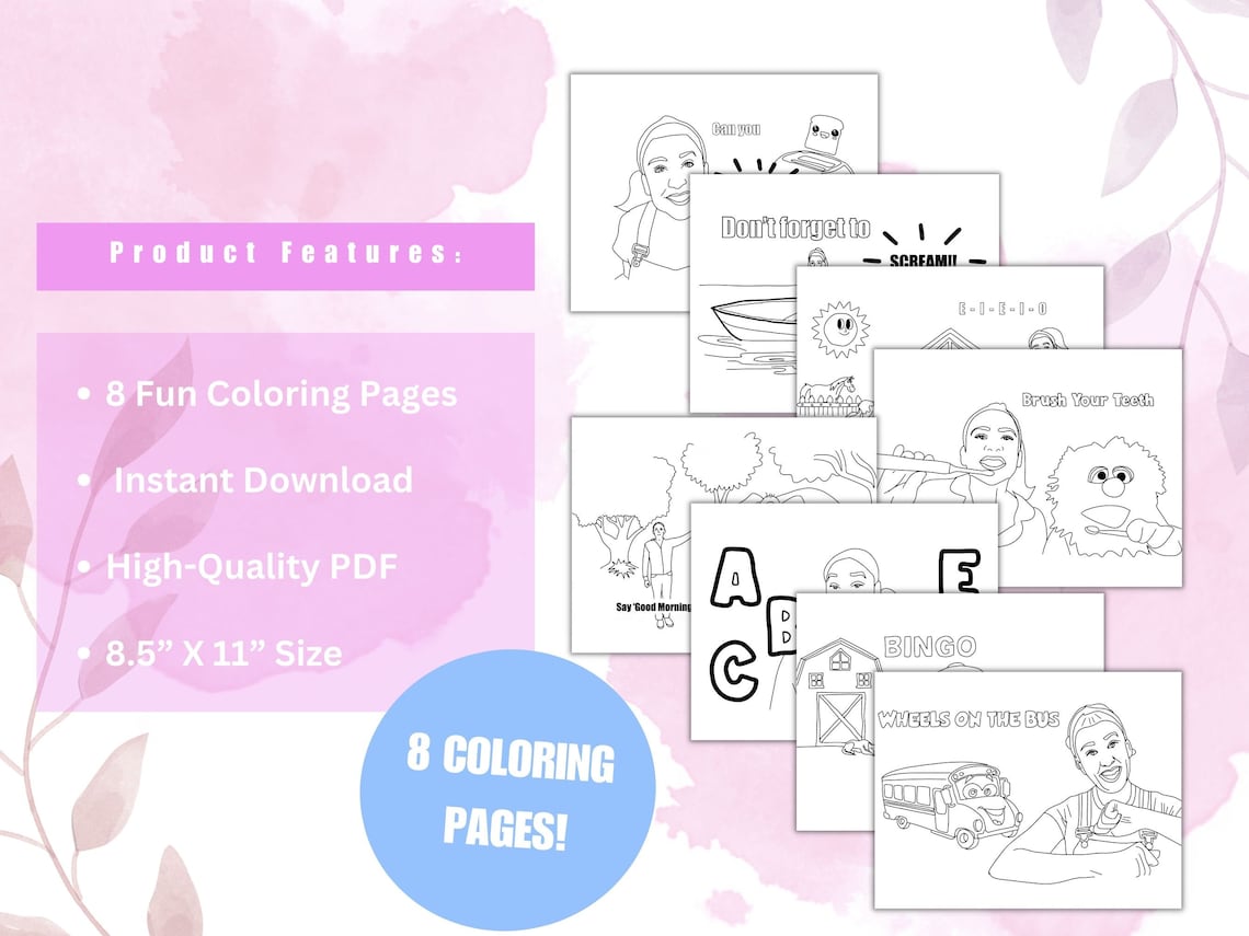 MS RACHEL COLORING Pages, Printable Ms Rachel Coloring, Ms Rachel Party ...