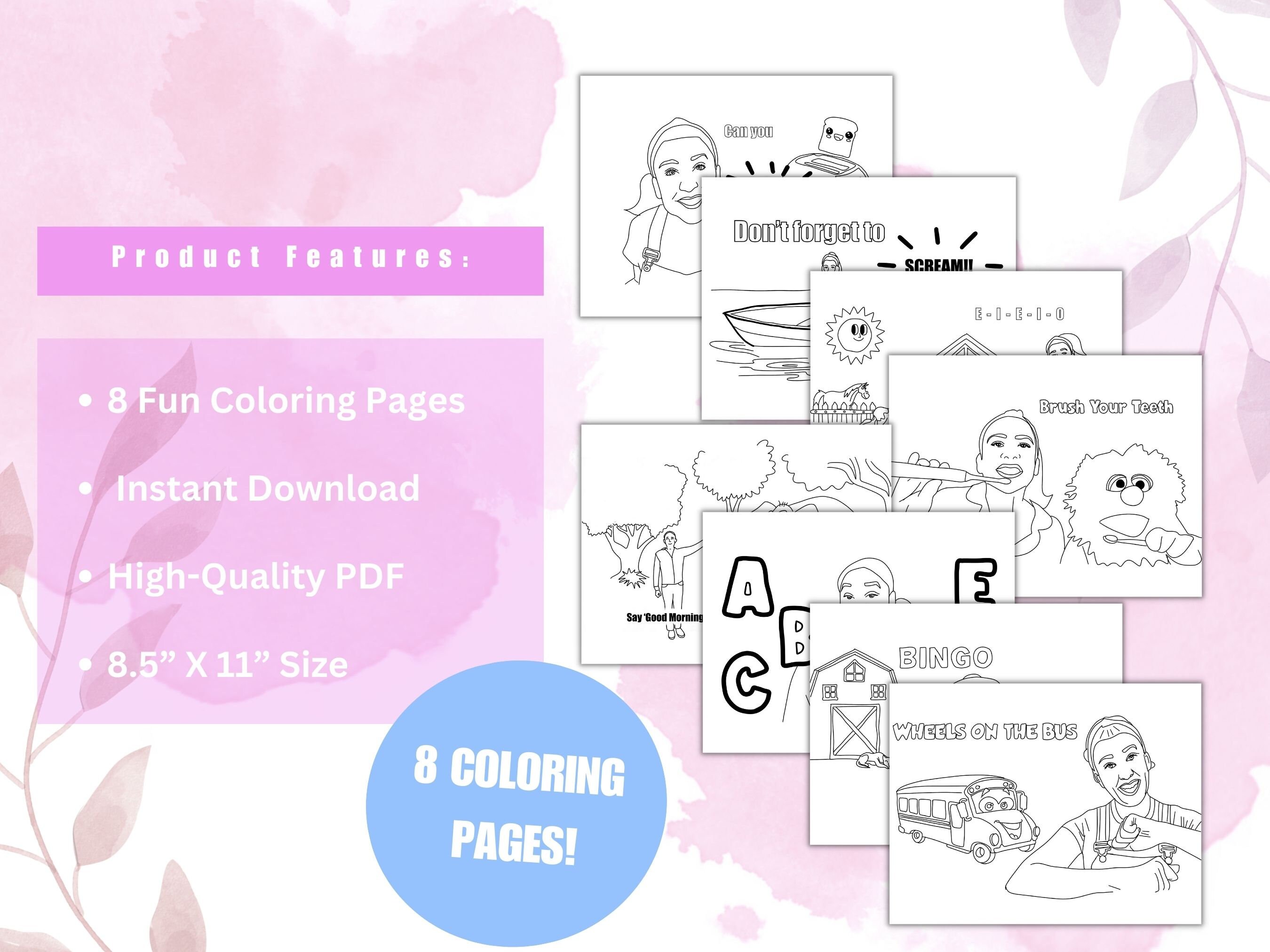 MS RACHEL COLORING Pages, Printable Ms Rachel Coloring, Ms Rachel Party ...