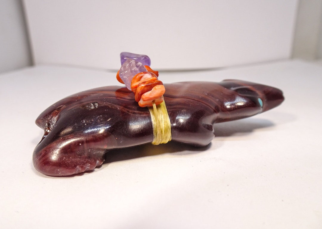 Zuni Fetish Carving Badger of Rosarita Slag Glass - Etsy