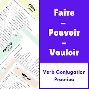 Printable French Verb Conjugation Worksheets | Grammar Practice for ...