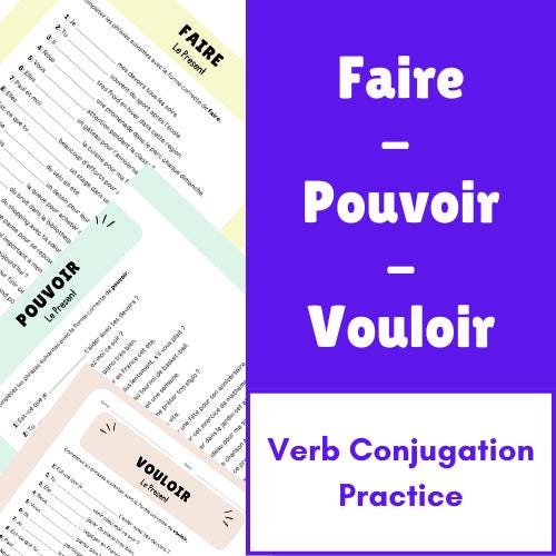 Printable French Verb Conjugation Worksheets | Grammar Practice for ...