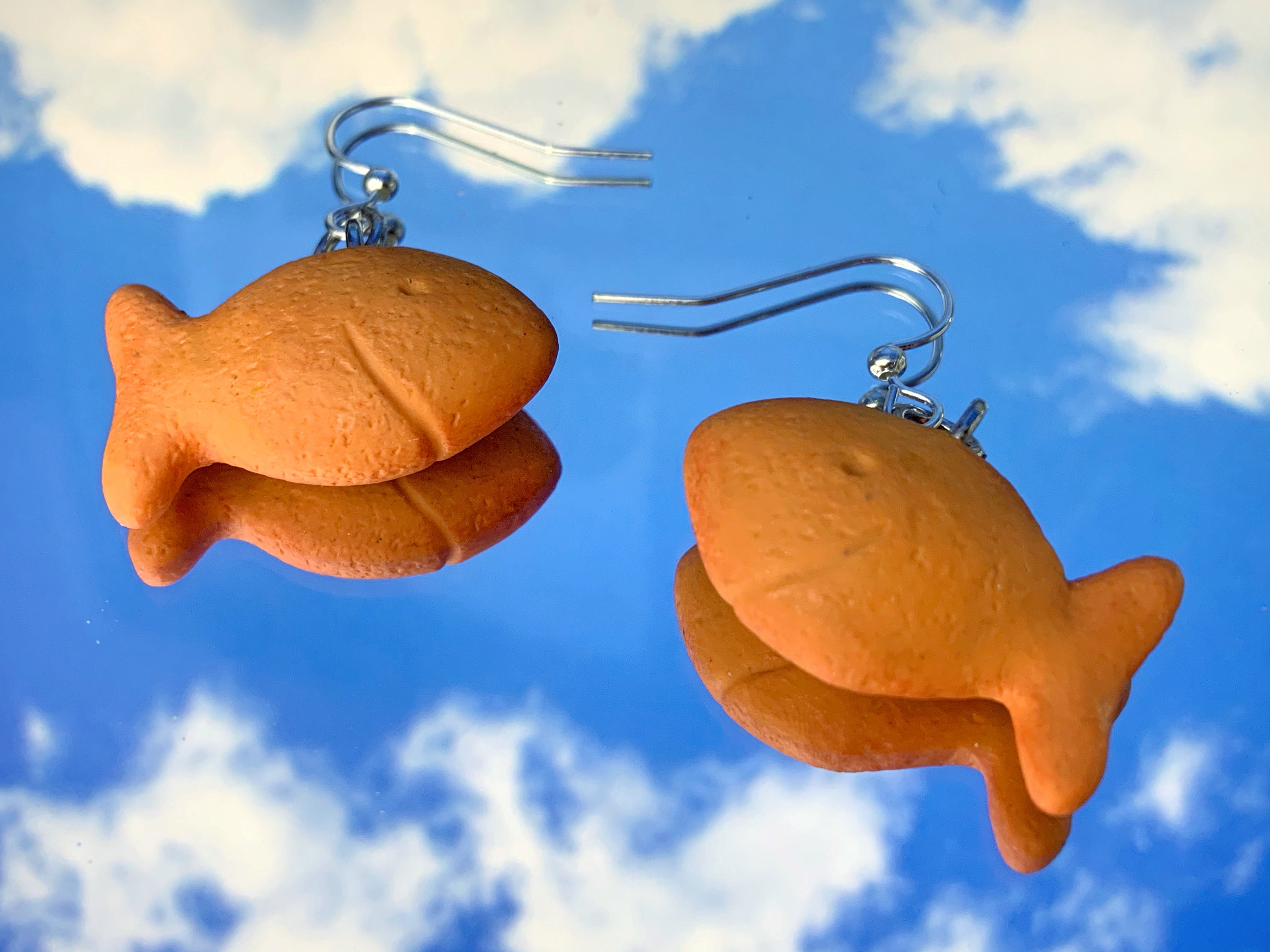 Gold Fish Polymer Clay Dangle Earrings - Etsy
