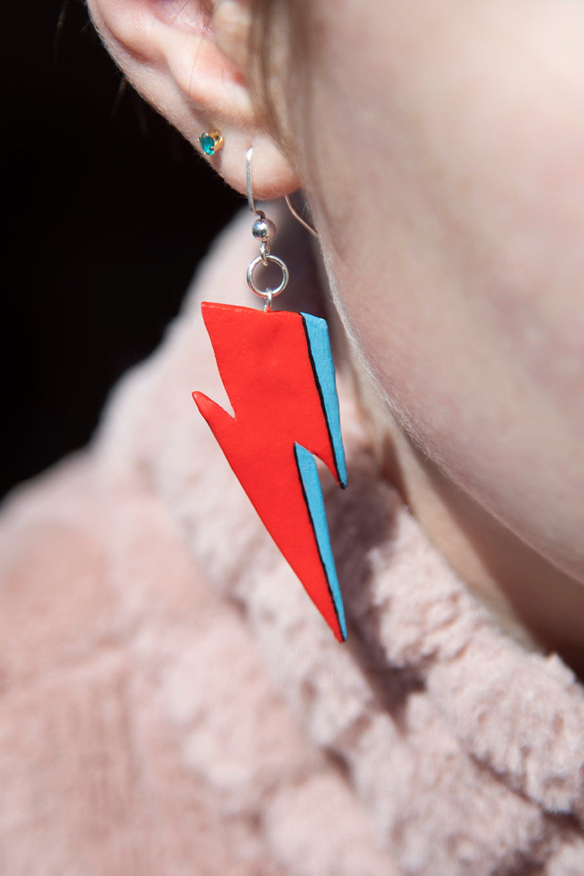 David Bowie Ziggy Stardust Lightning Bolt Earrings Etsy