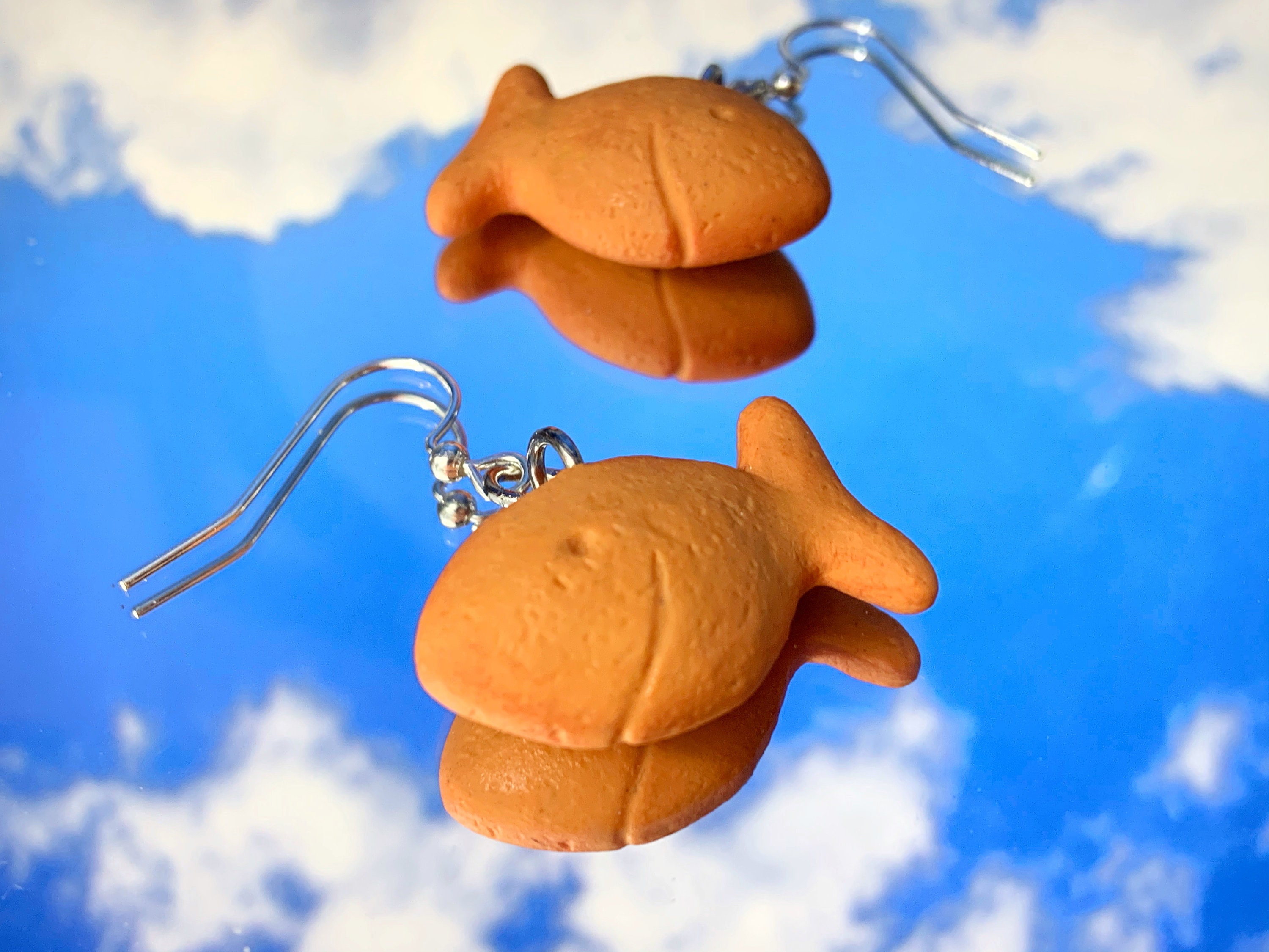 Gold Fish Polymer Clay Dangle Earrings - Etsy