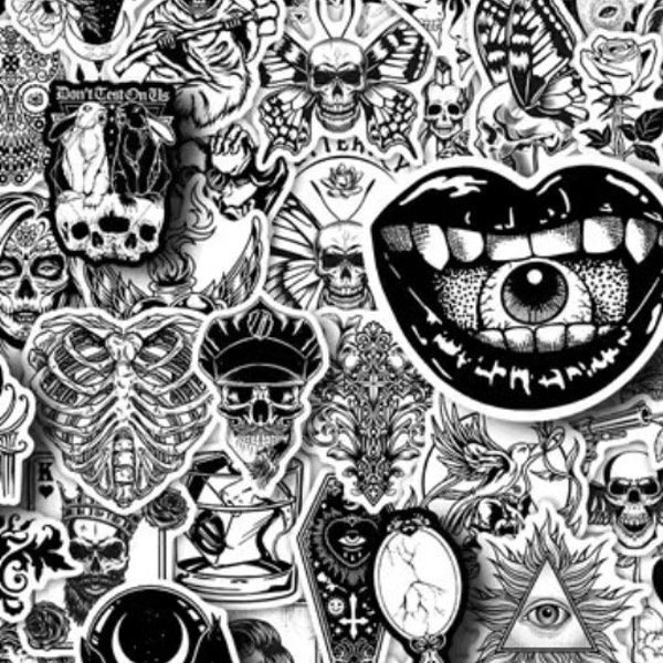 100 Goth Stickers - Etsy
