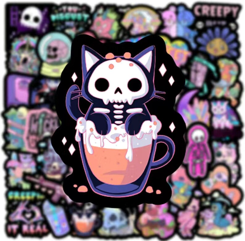 50 Emo Vinyl Sticker Decals Goth Punk Graffiti Art - Etsy