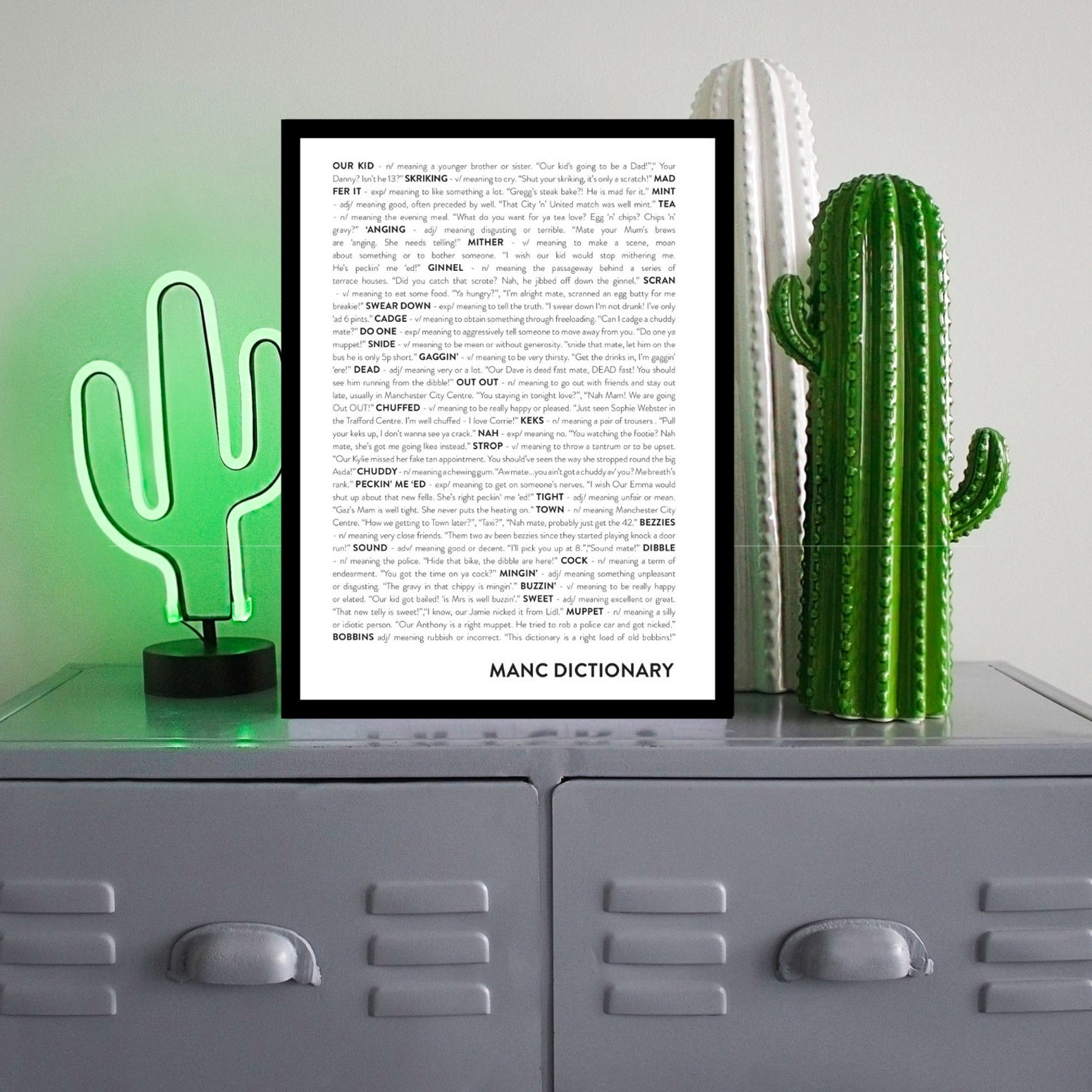 Manchester Quote Phrase Dictionary Print Poster in A1 A2 A3 | Etsy UK