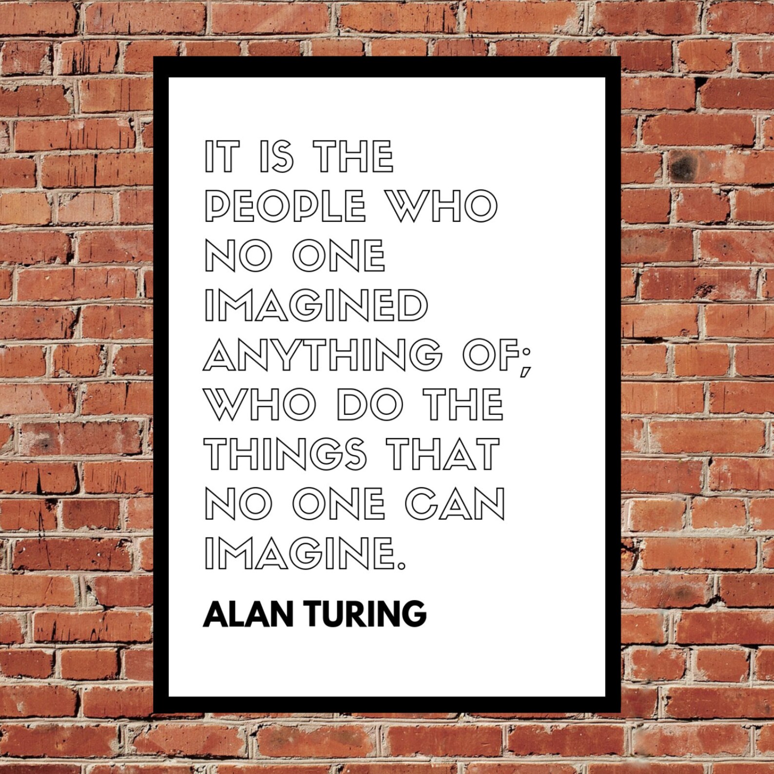 Alan Turing Inspirational Typography Quote Poster | Etsy