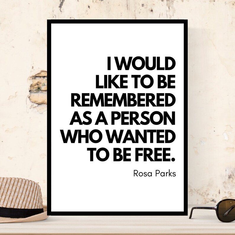 Rosa Parks Inspirational Civil Rights Quote Poster | Etsy