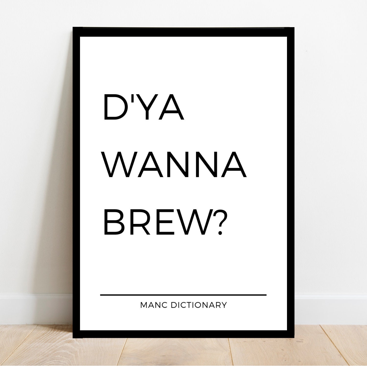 Manchester Kitchen Decor Wall Print White Poster Modern | Etsy