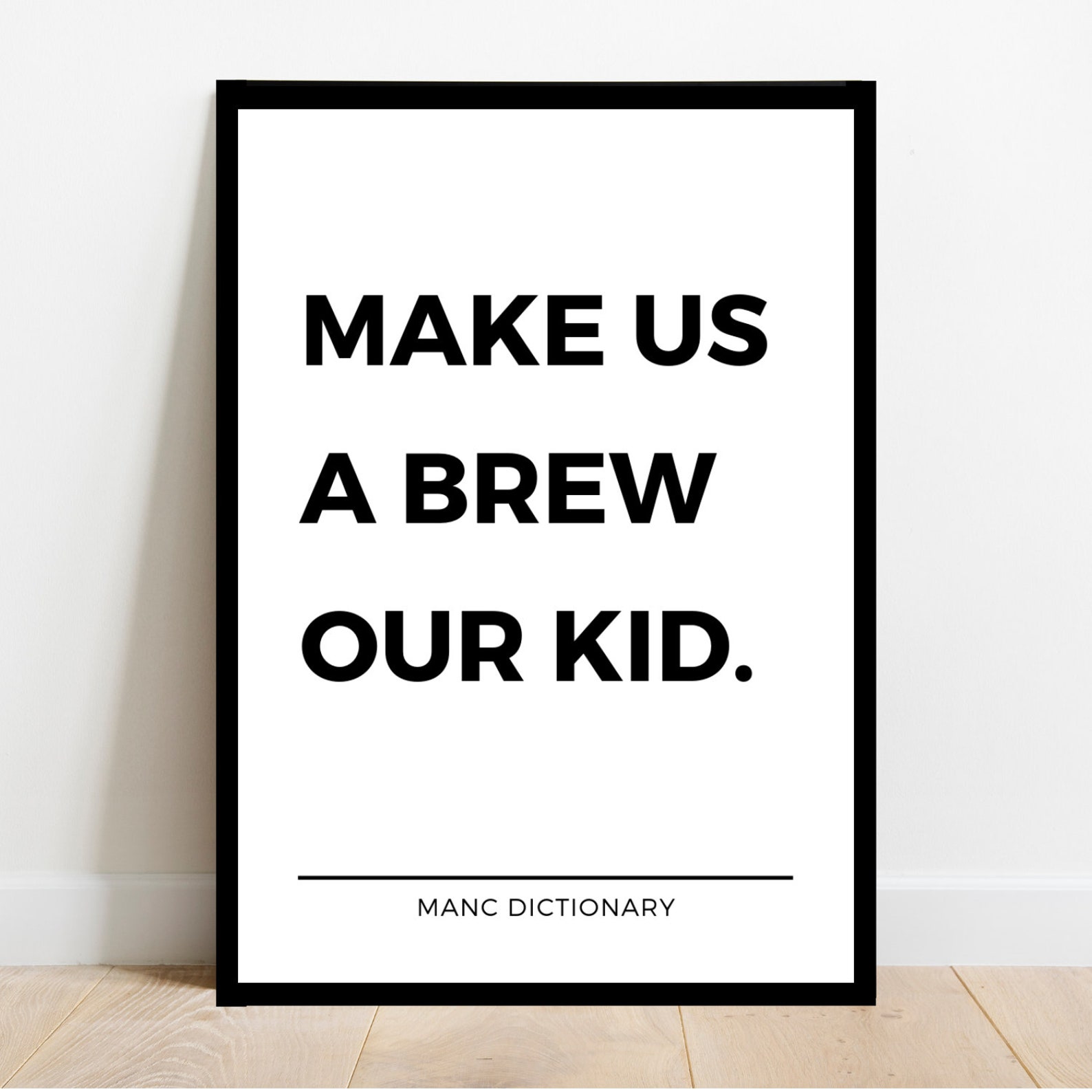 Manchester Kitchen Decor Wall Print White Poster Modern - Etsy