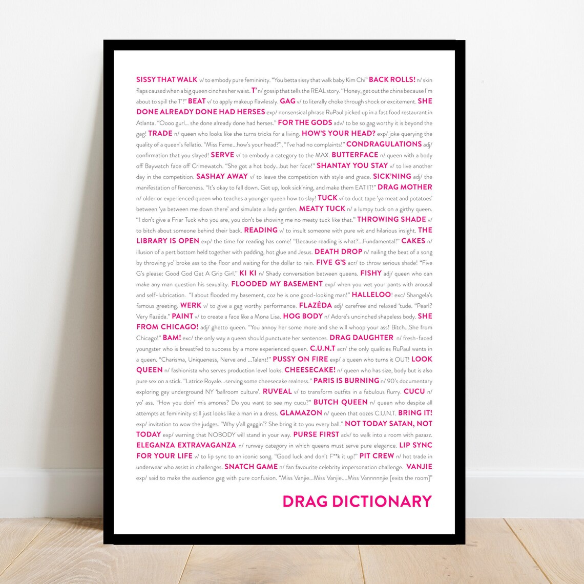 Rupauls Drag Race Quote Print Poster in A3 or A4 | Etsy