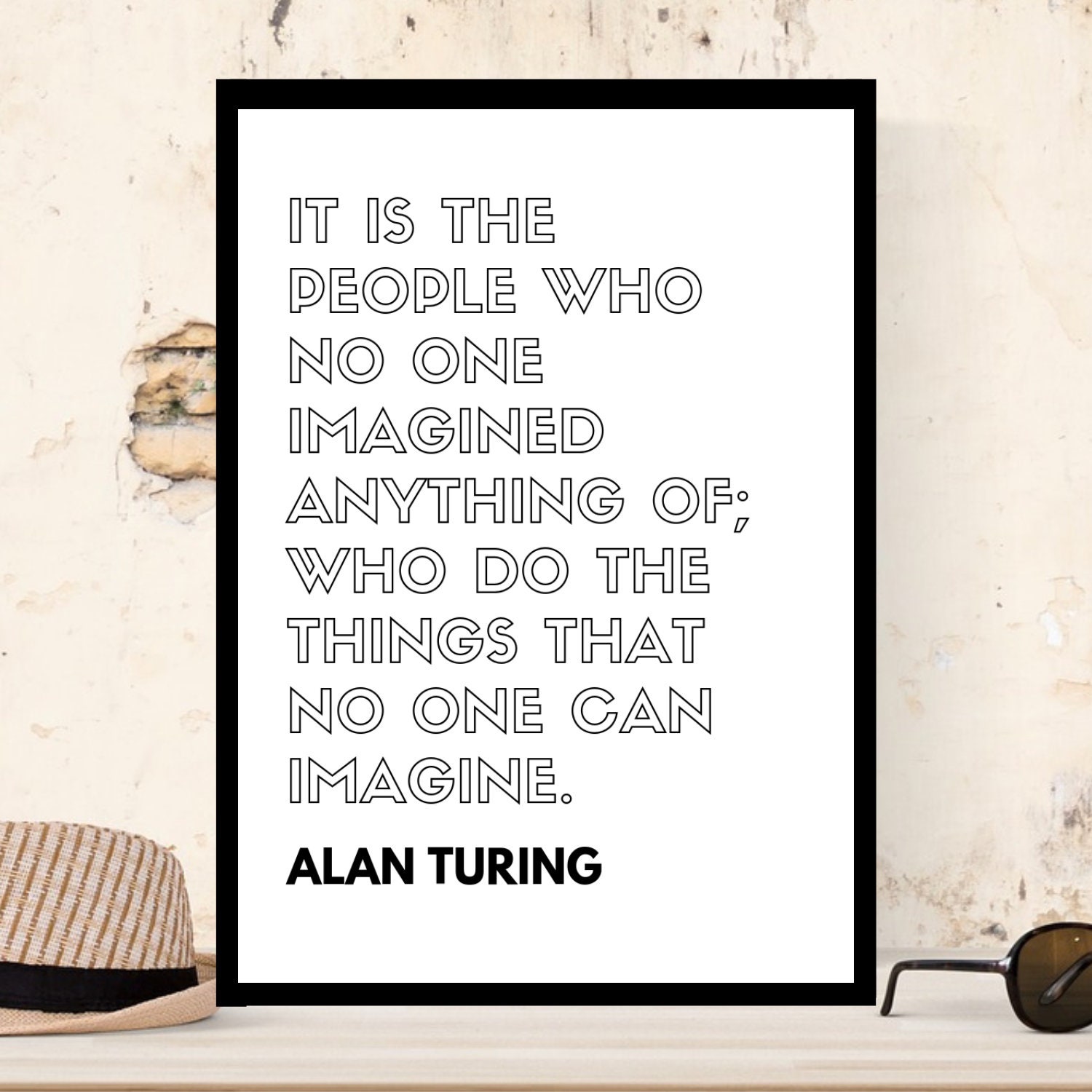 Alan Turing Inspirational Typography Quote Poster - Etsy UK
