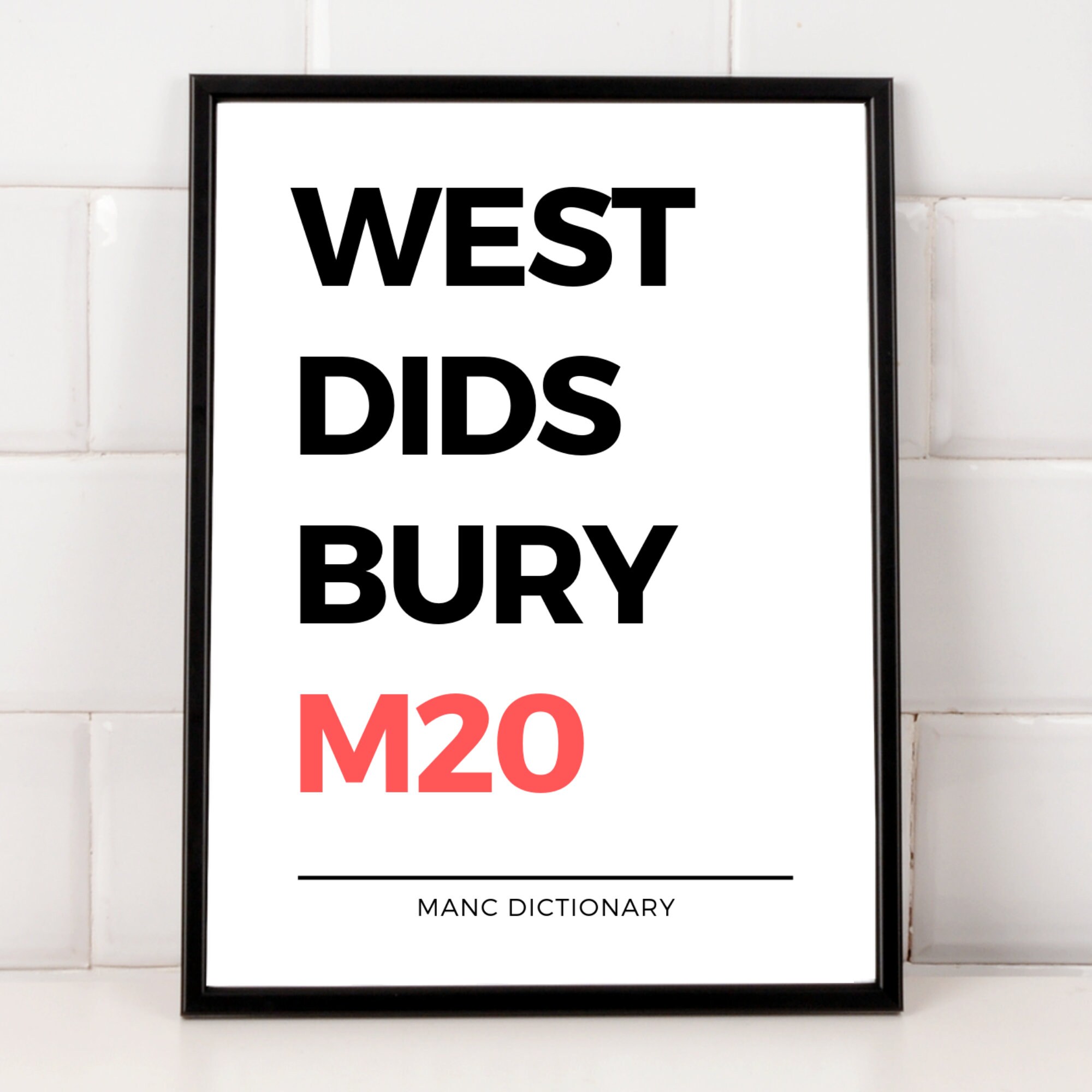 Manchester Suburbs Sign Poster Postcode Print in Black White | Etsy UK