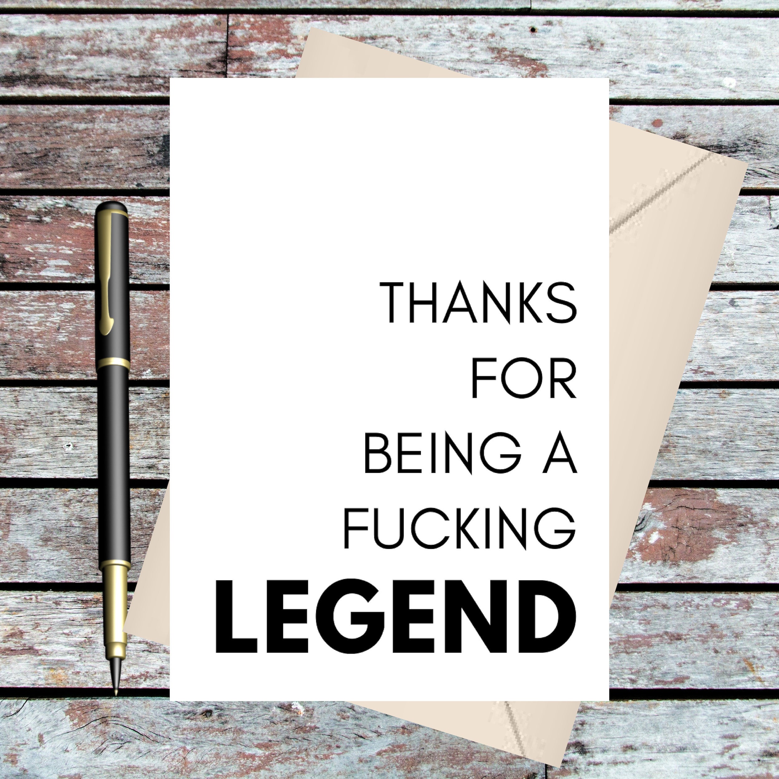 Funny Thank You Legend Card - Etsy UK