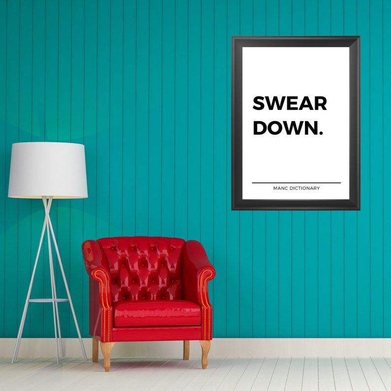 Manchester 'swear Down' Quote Print Poster in - Etsy UK