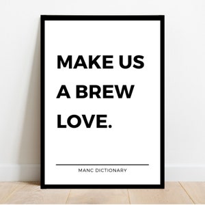 Mancunian Slang Artwork Poster for Simple Decor Design - Etsy