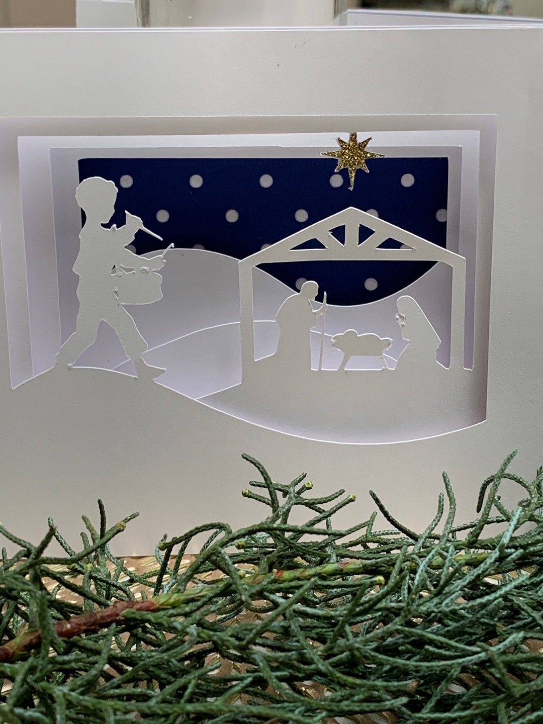 Drummer Boy Shadow Box Card - Etsy