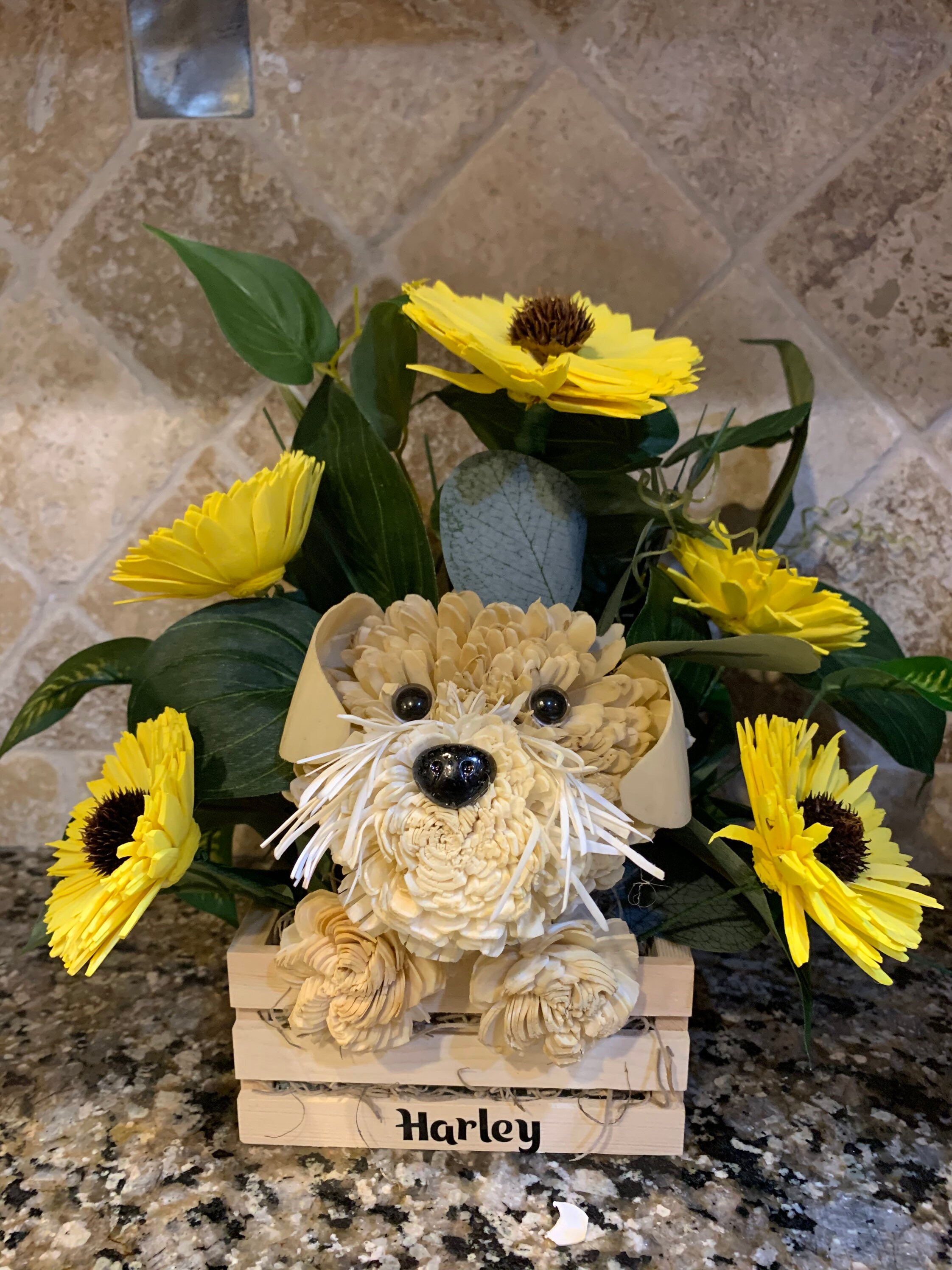 Custom Medium Personalized Dog Flower Arrangement in a CRATE - Etsy