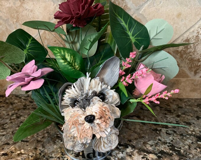 Custom Small Personalized Dog Flower Arrangement in a PAIL - Etsy