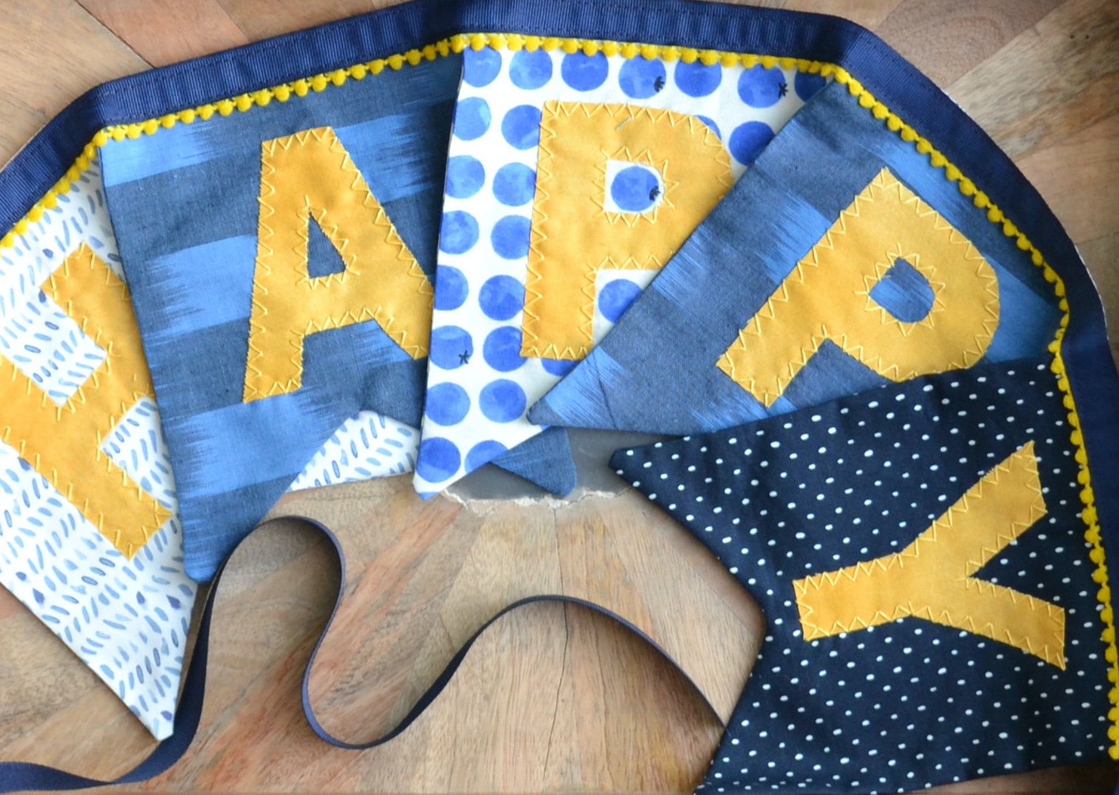 CUSTOM: Neutral Fabric Happy Birthday Banner Made to Order - Etsy