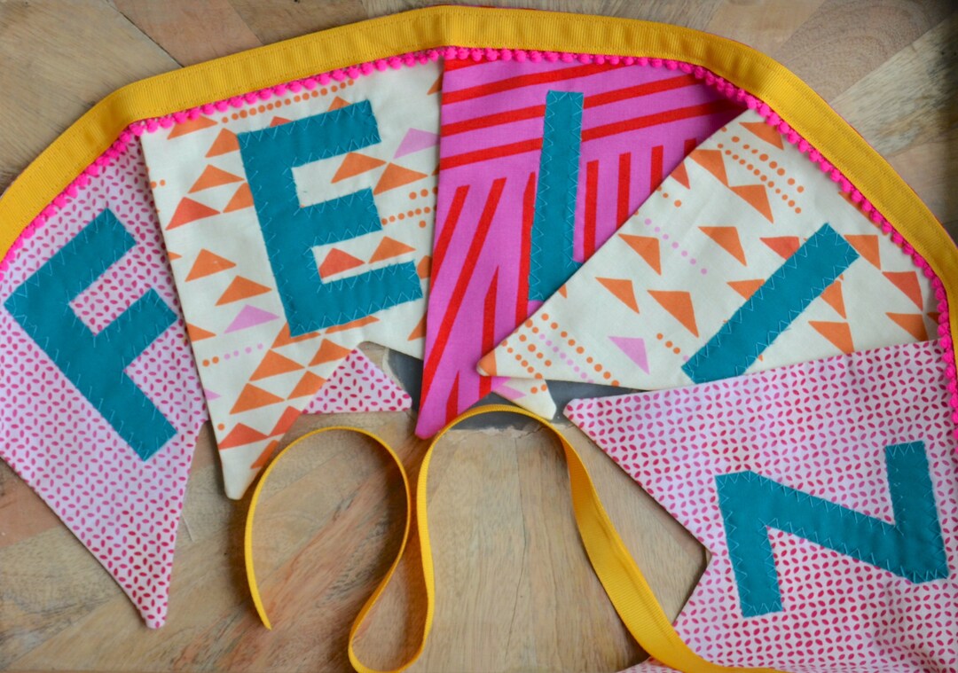 CUSTOM: Fabric Feliz Cumpleaños or Feliz Aniversário Banner Made to ...