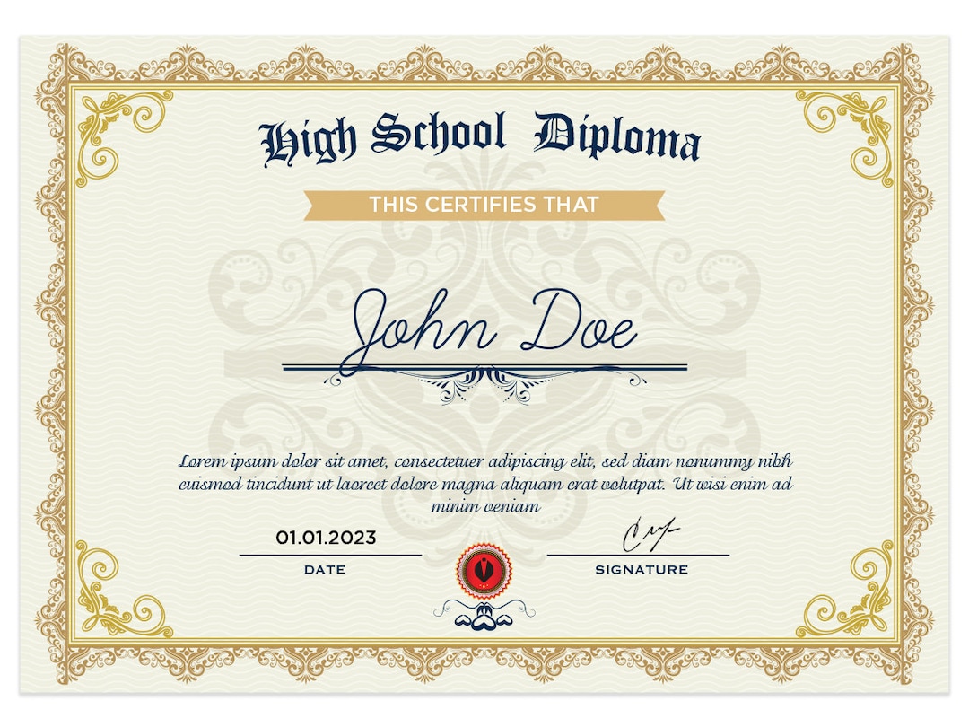 High School Diploma, Fake Diploma, Certificate Template, Diploma ...