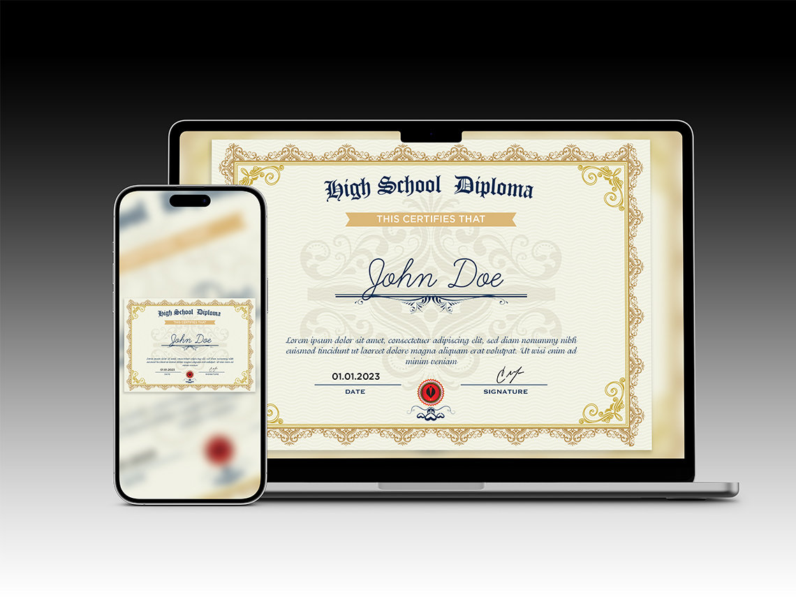 High School Diploma Fake Diploma Certificate Template - Etsy