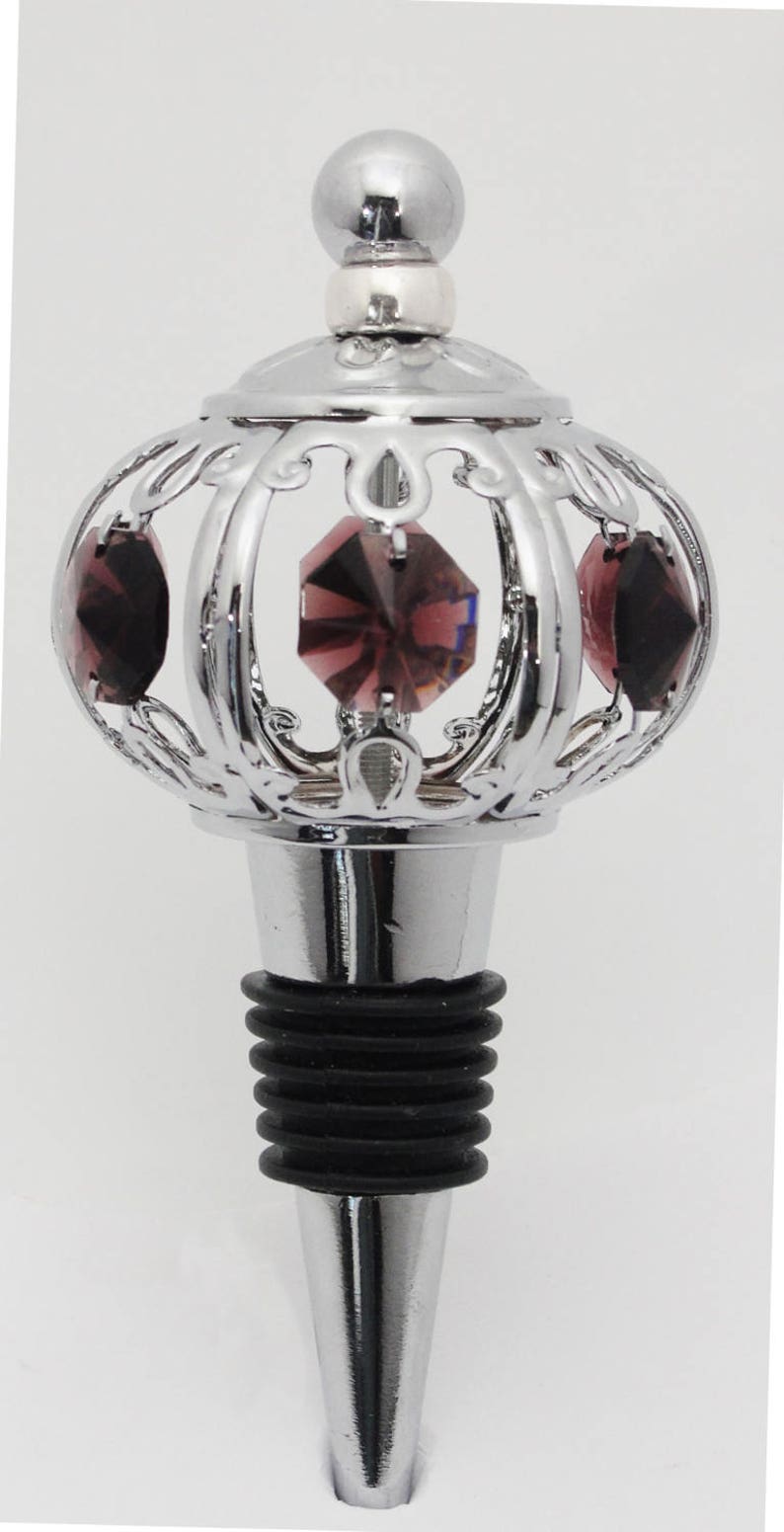 CROWN Wine Stopper With Purple AUSTRIAN Crystal Design - Etsy